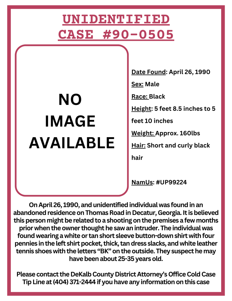 Unidentified Cases | DeKalb County GA